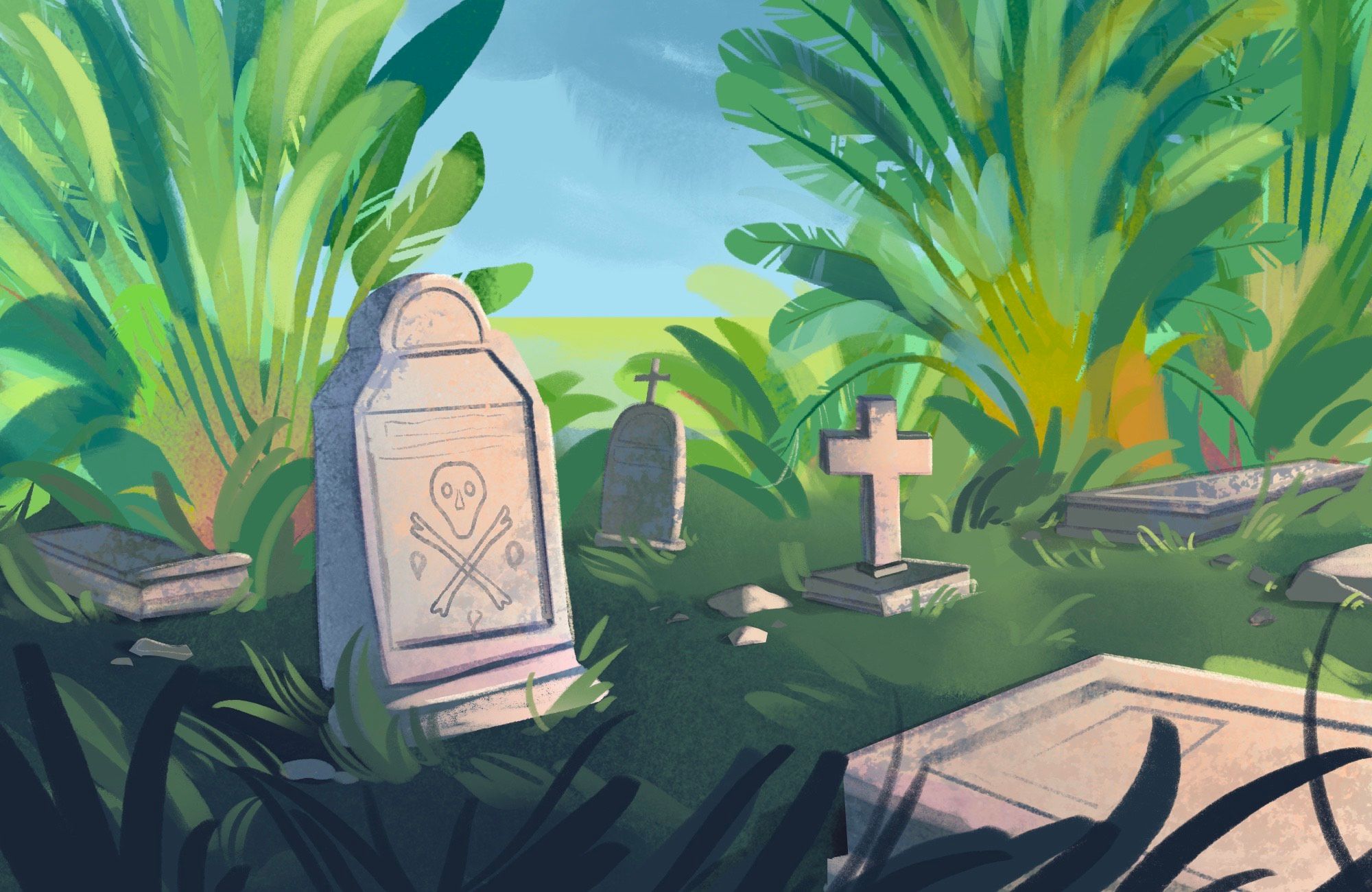 Pirate cemetery in St-Mary